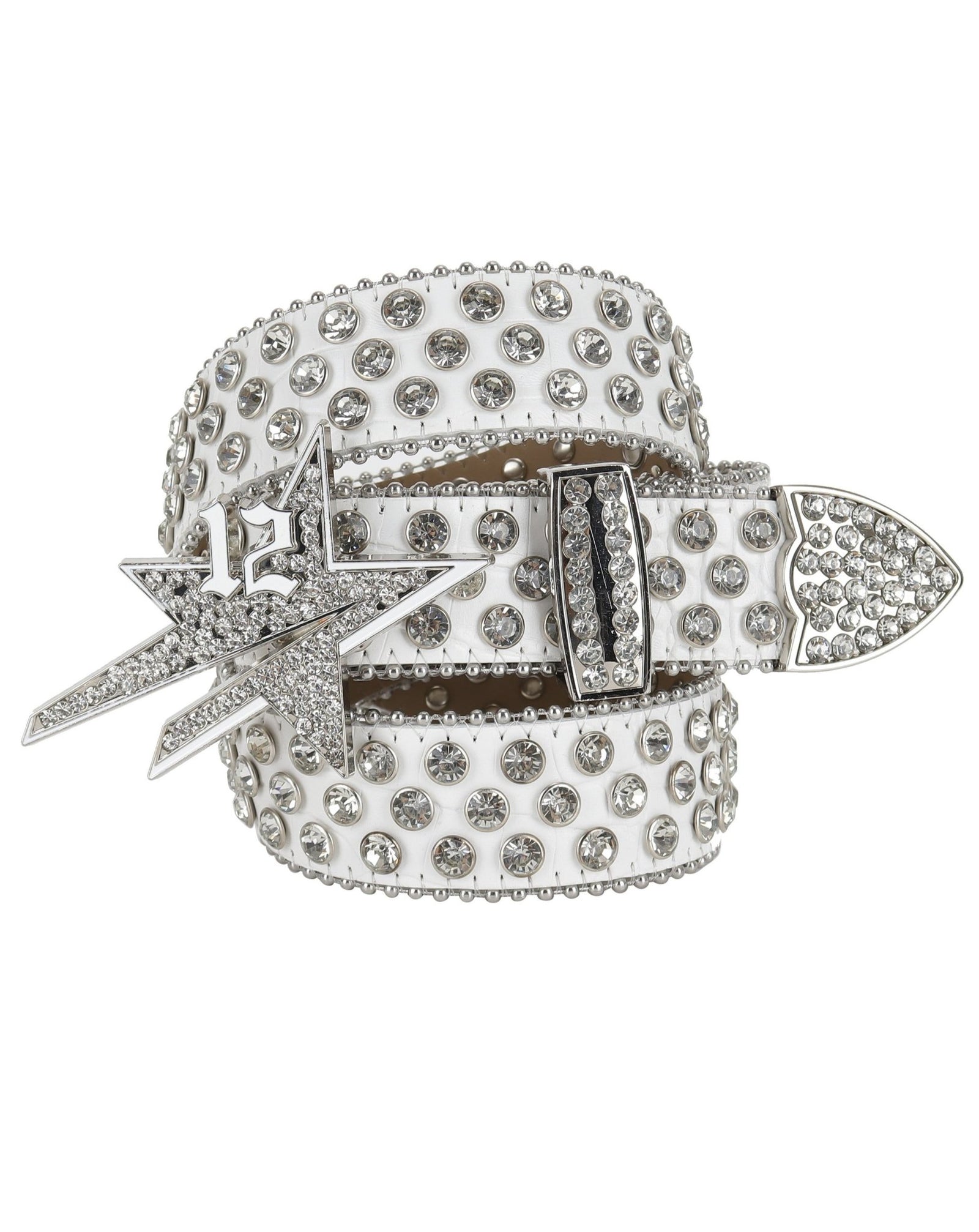 Diamonds Star Belt White